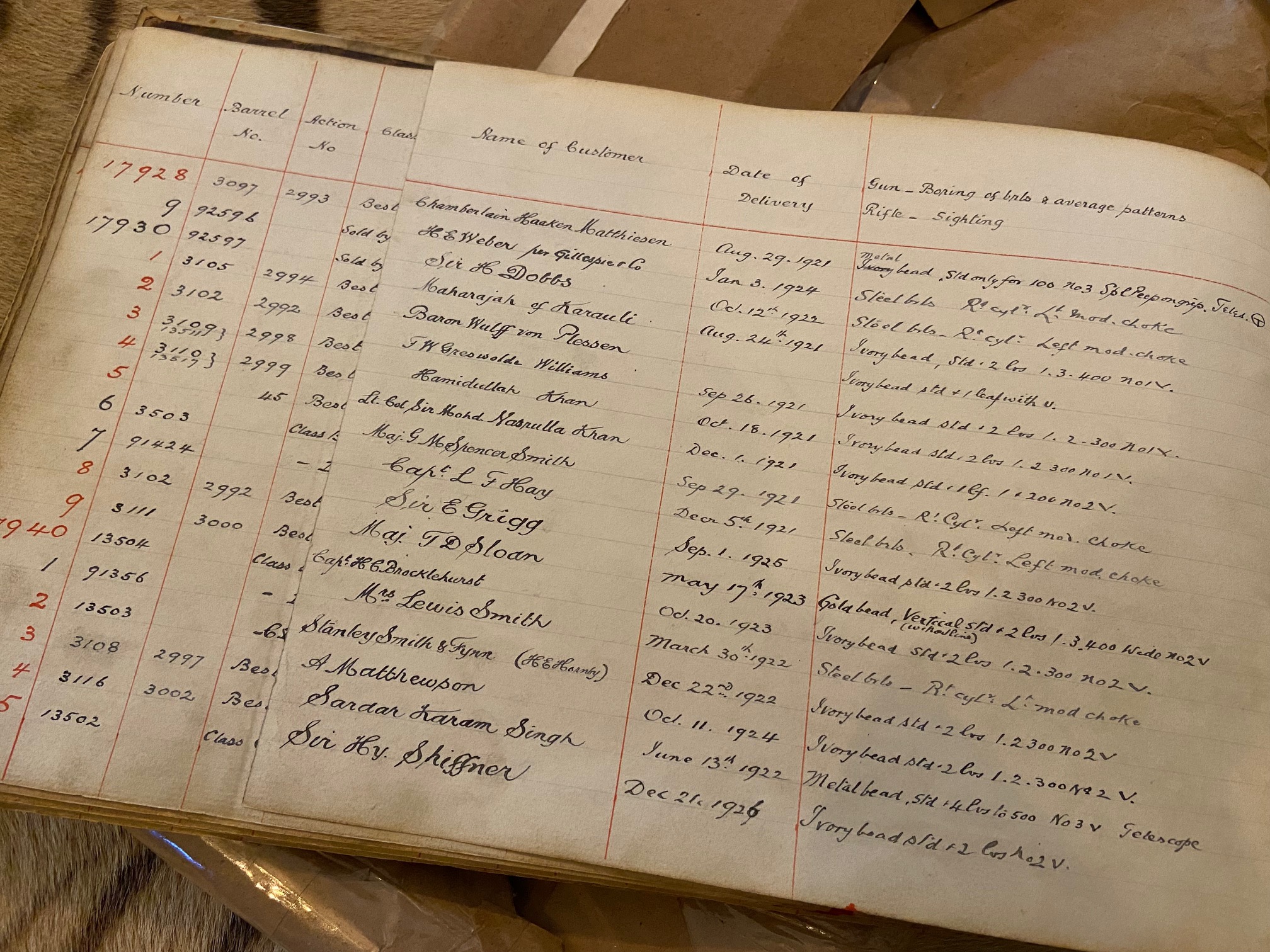 New serial number book find by Diggory Hadoke - John Rigby & Co.