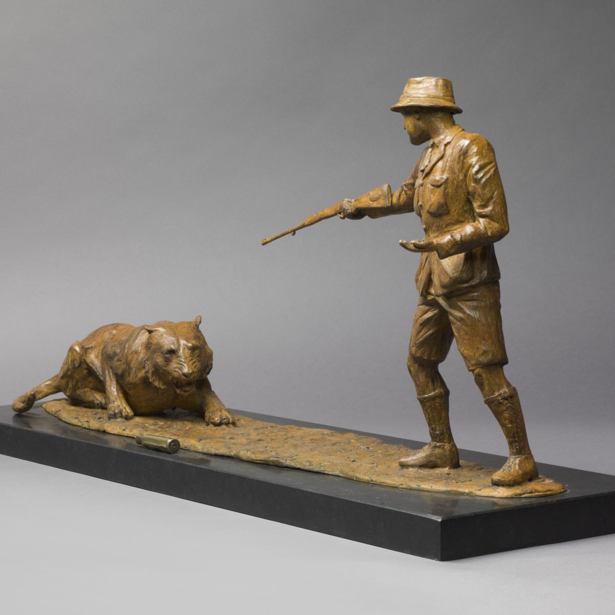 Jim Corbett limited edition bronze sculpture - John Rigby & Co.